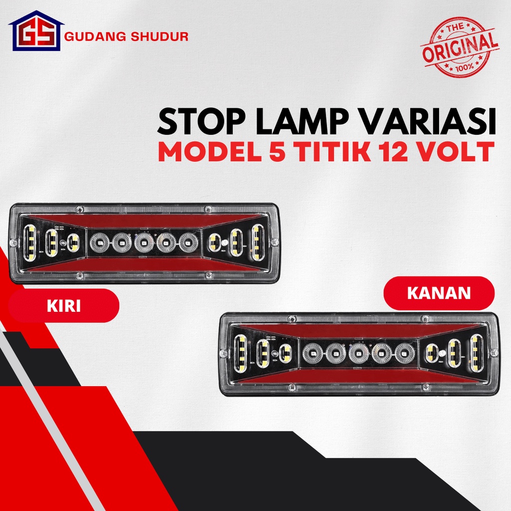 Jual Lampu Rem Belakang Pick Up Model 5 Titik Variasi 12 Volt (2 BUAH ...