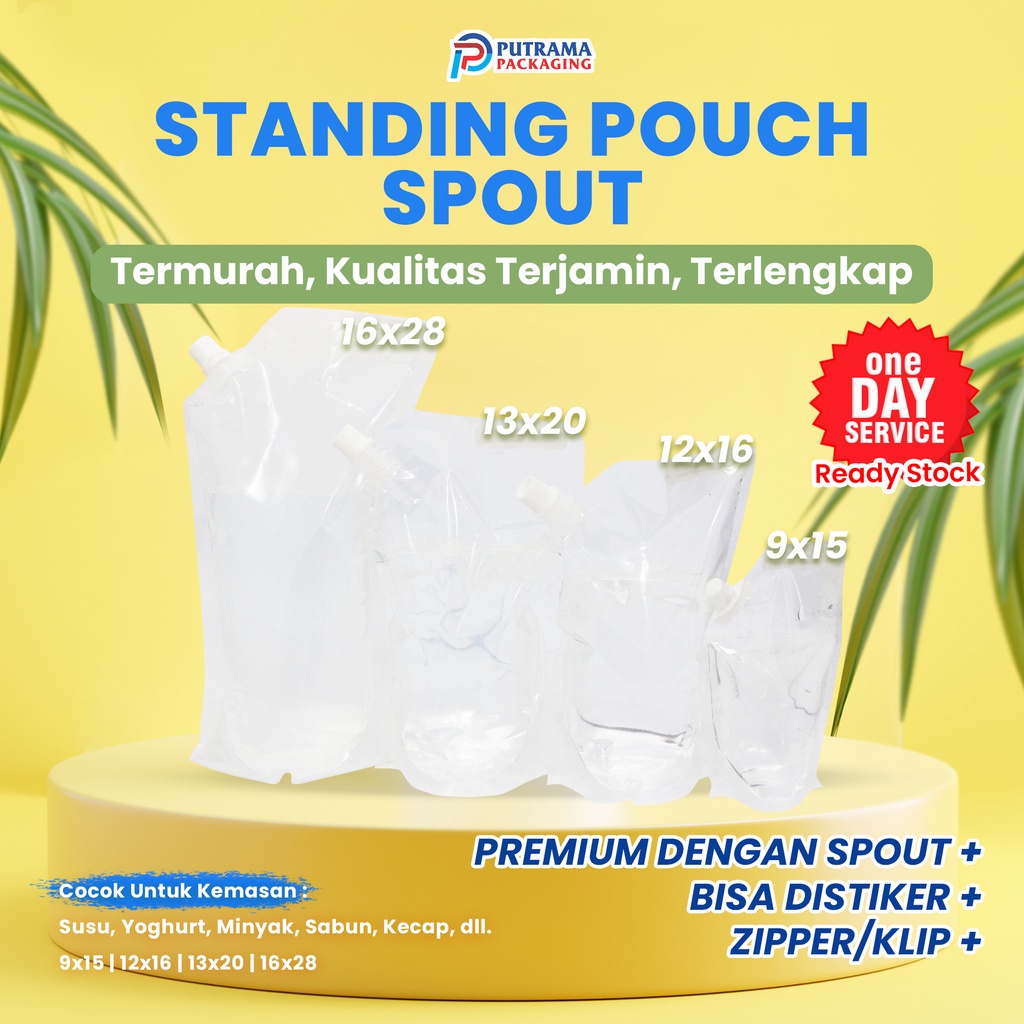 Jual (1 PACK ISI 10 PCS) Standing Pouch Spoutpack 9x15 12X16 13X20 ...