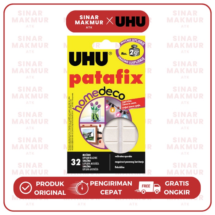 Jual Patafix Deco/Glue Tack/Lem Serbaguna Putih 32 Pad UHU 140660 (SET) | Shopee Indonesia