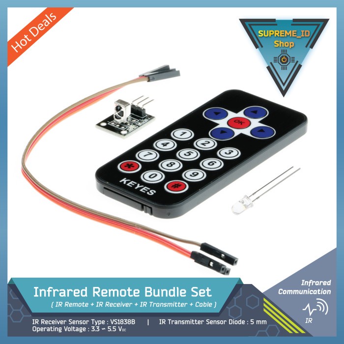Jual Infrared Remote Bundle Set | IR Receiver + IR Remote + IR ...