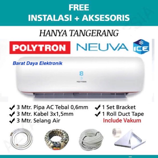 Jual AC Polytron AC 1PK 09VZ AC Split AC POLYTRON NEUVA ICE 1 PK+ ...