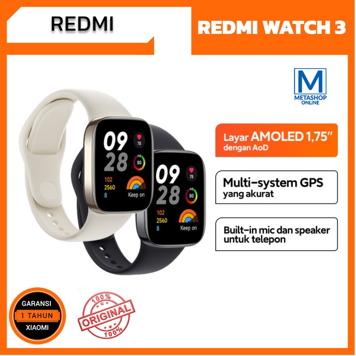 Jual MI Redmi Watch 3 AMOLED 1.75" Smartwatch Xiaomi Jam Tangan Pintar ...