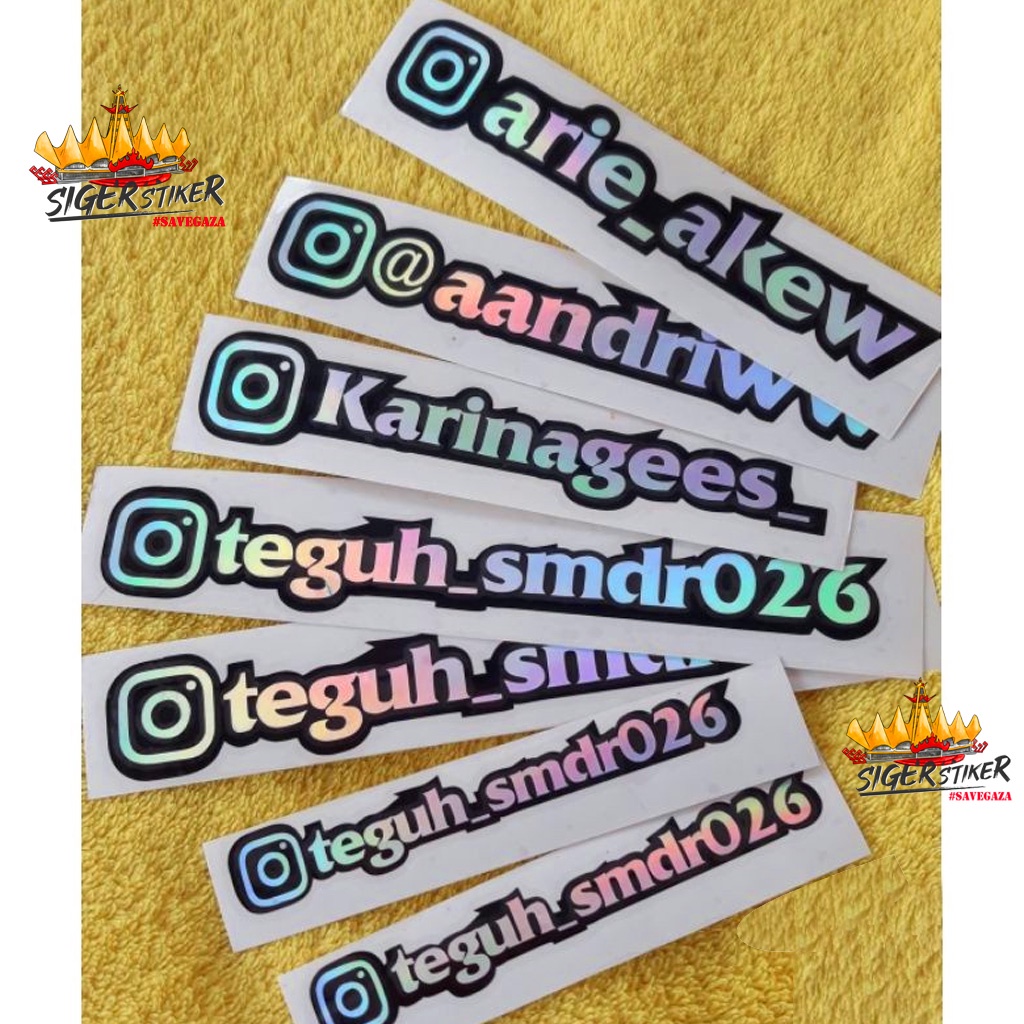 Jual Stiker HOLOGRAM IG, Stiker laptop Stiker Nama (BISA CUSTOM ...