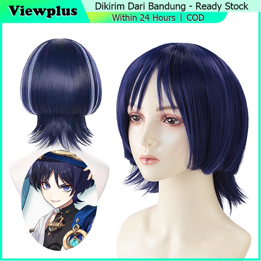 Jual Wig Cosplay Scaramouche Wig Genshin Impact Wanderer Rambut Palsu ...