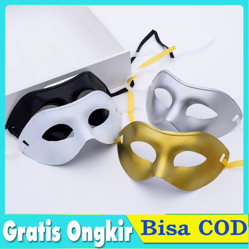 Jual Topeng Mata Acara Pesta Pria Wanita Party Dansa Hitam Polos ...