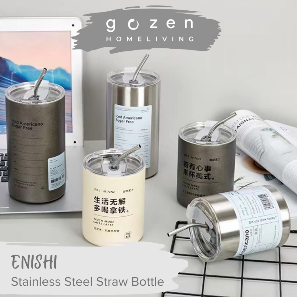 Jual 【GOZEN】ENISHI Botol Stainless Coffee Tea Simple Tumbler Besi Kopi ...
