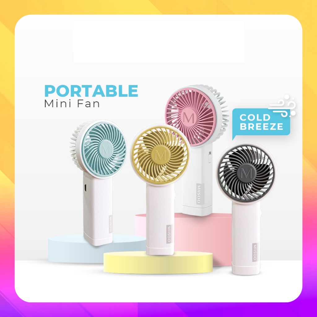 Jual MIISOO Kipas Angin Mini Lipat Fan Portable | Mini Fan | Kipas ...