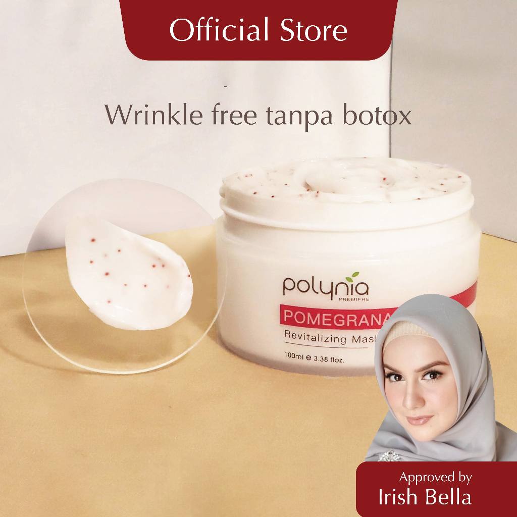 Jual POLYNIA Pomegranate Revitalizing Face Mask Anti Penuaan Dini BPOM ...