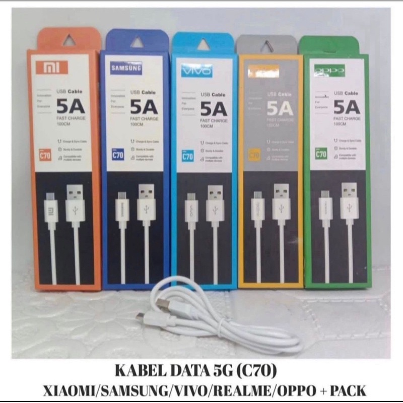 Jual Kabel Data C70 5A usb micro all tipe Semua hp charger Cas | Shopee ...