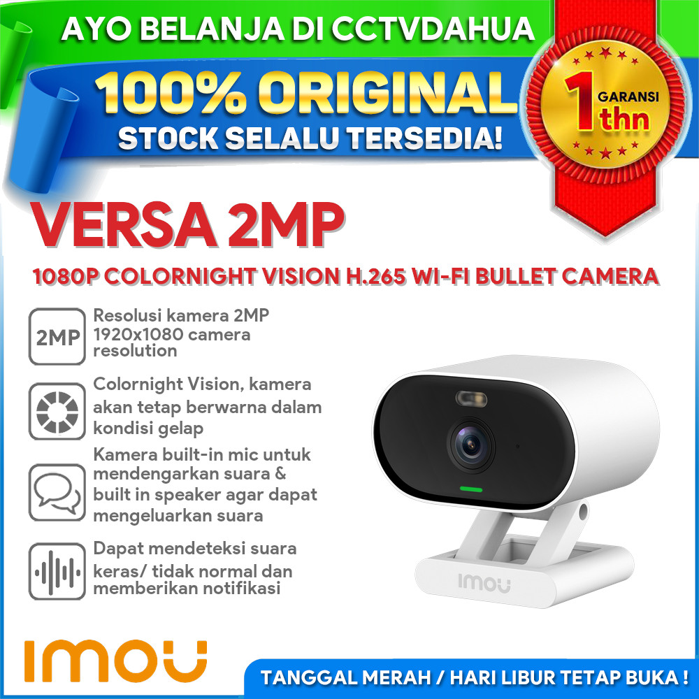 Jual IMOU IPC-C22FP-C VERSA 2MP 1080P COLORNIGHT H265 WIFI BULLET IP ...