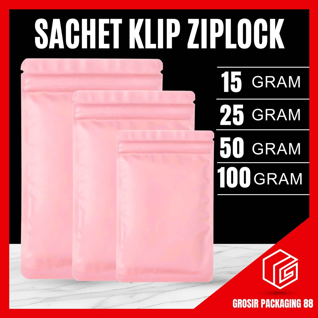 Jual Plastik Sachet Saset Klip Ziplock Zip Zipper Pink Merah Muda Doff ...