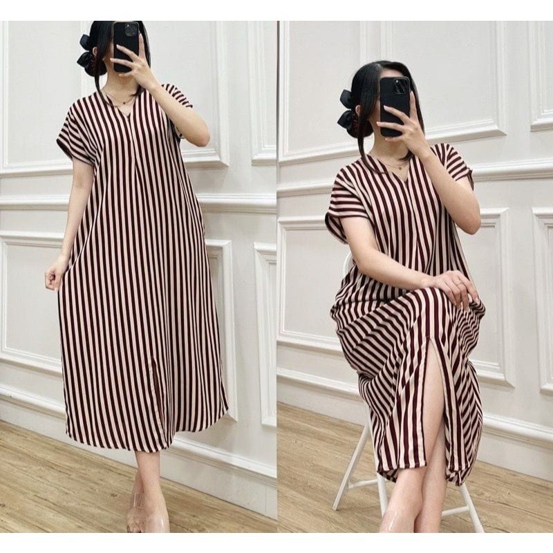 Jual NEW TERBARU DASTER MOTIF SALUR VIRAL - DRESS SALUR GARIS WANITA KEKINIAN - DASTER BUSUI ...