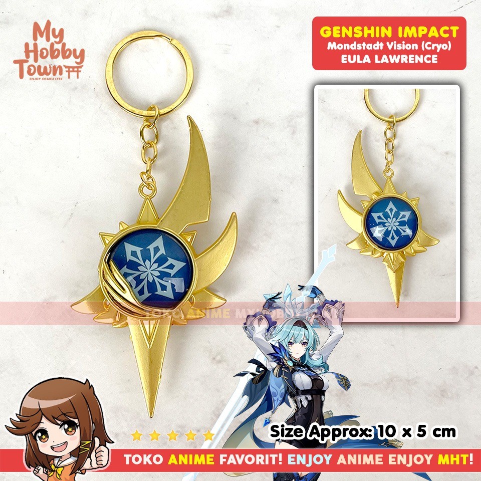 Jual Gantungan Kunci Vision Genshin Impact Mondstadt Cryo Eula Lawrence ...
