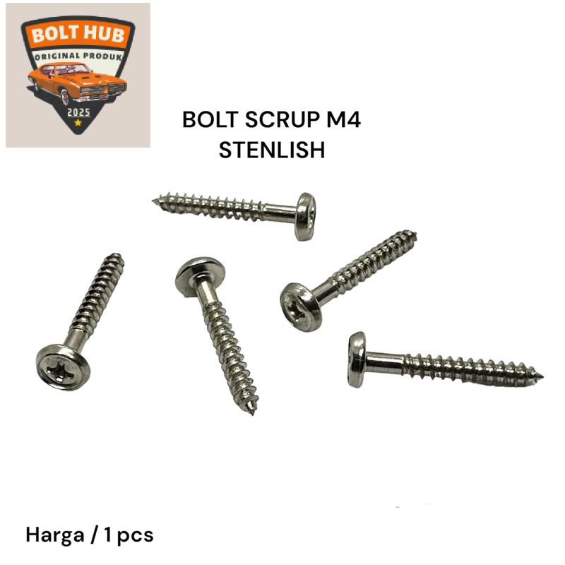 Jual BAUT SCRUP STENLISH M4 PANJANG 3cm ORIGINAL SCRUP LANCIP | Shopee ...