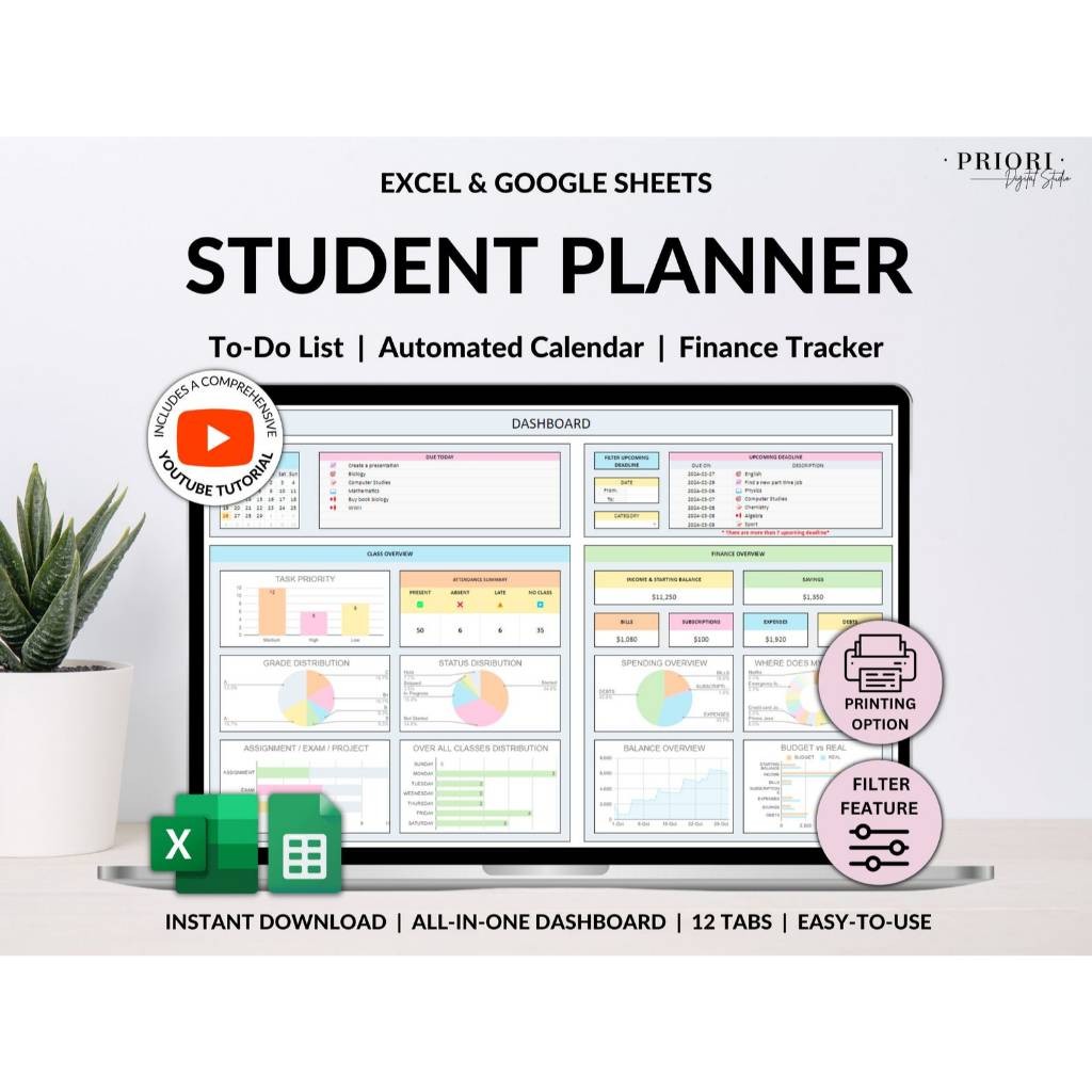 Jual TEMPLATE STUDENT PLANNER Digital Perencana Rencana Manajemen ...