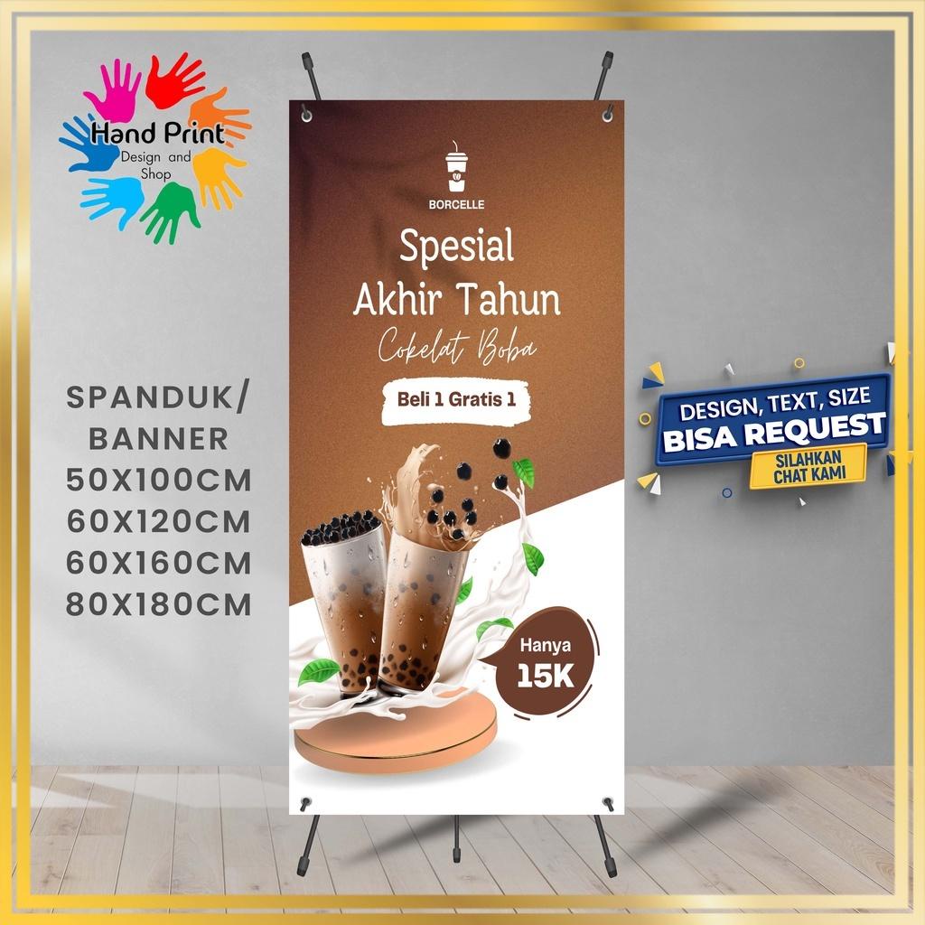 Jual SPANDUK / BANNER Es Boba Coklat Promosi Akhir Tahun 60x160 CM ...