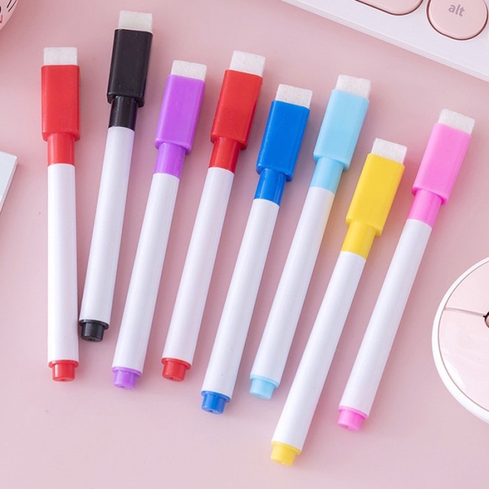 Jual Spidol Hitam Warna Warni Whiteboard Kecil Marker Anak Anak 2 In 1 ...