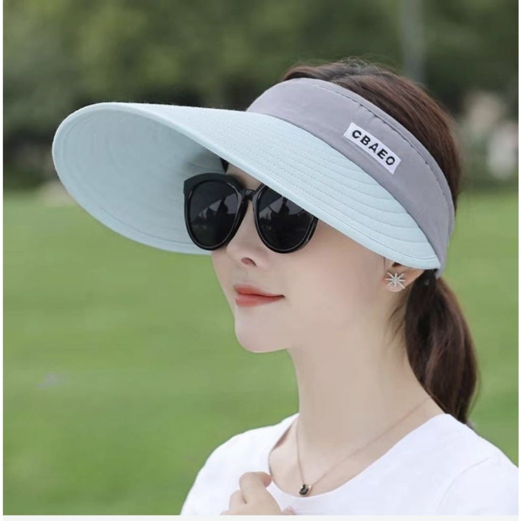 Jual GU Topi Visor Lipat Wanita Casual Import Pelindung Sinar UV Anti ...