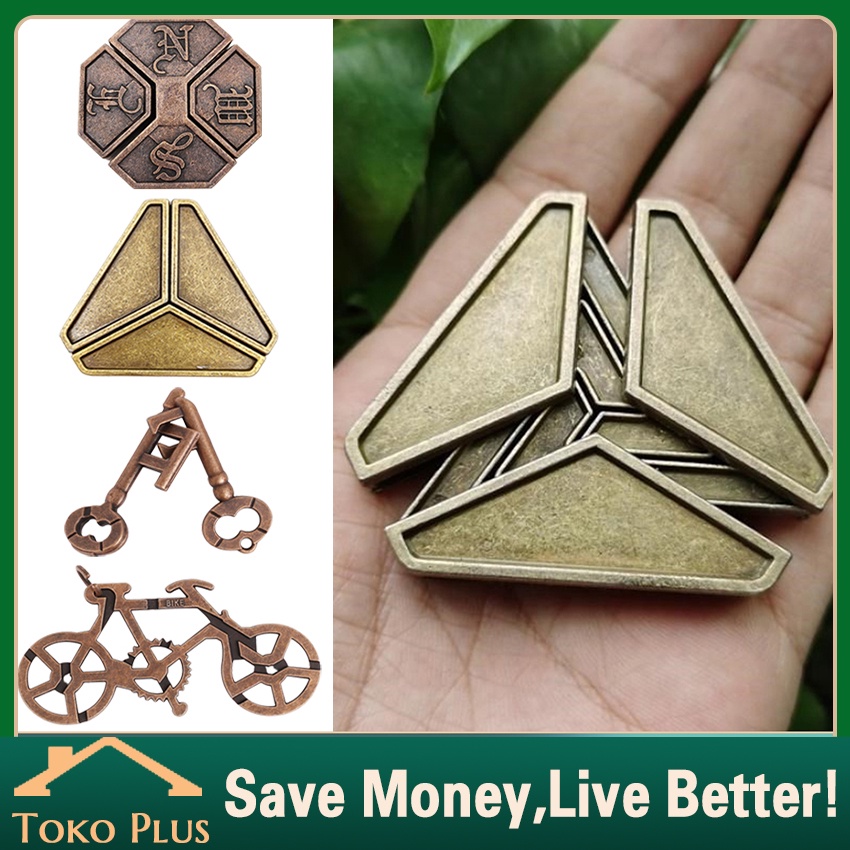 Jual Mainan Sulap Trik Unlock Kunci Key Puzzle Metal Brain Teaser ...