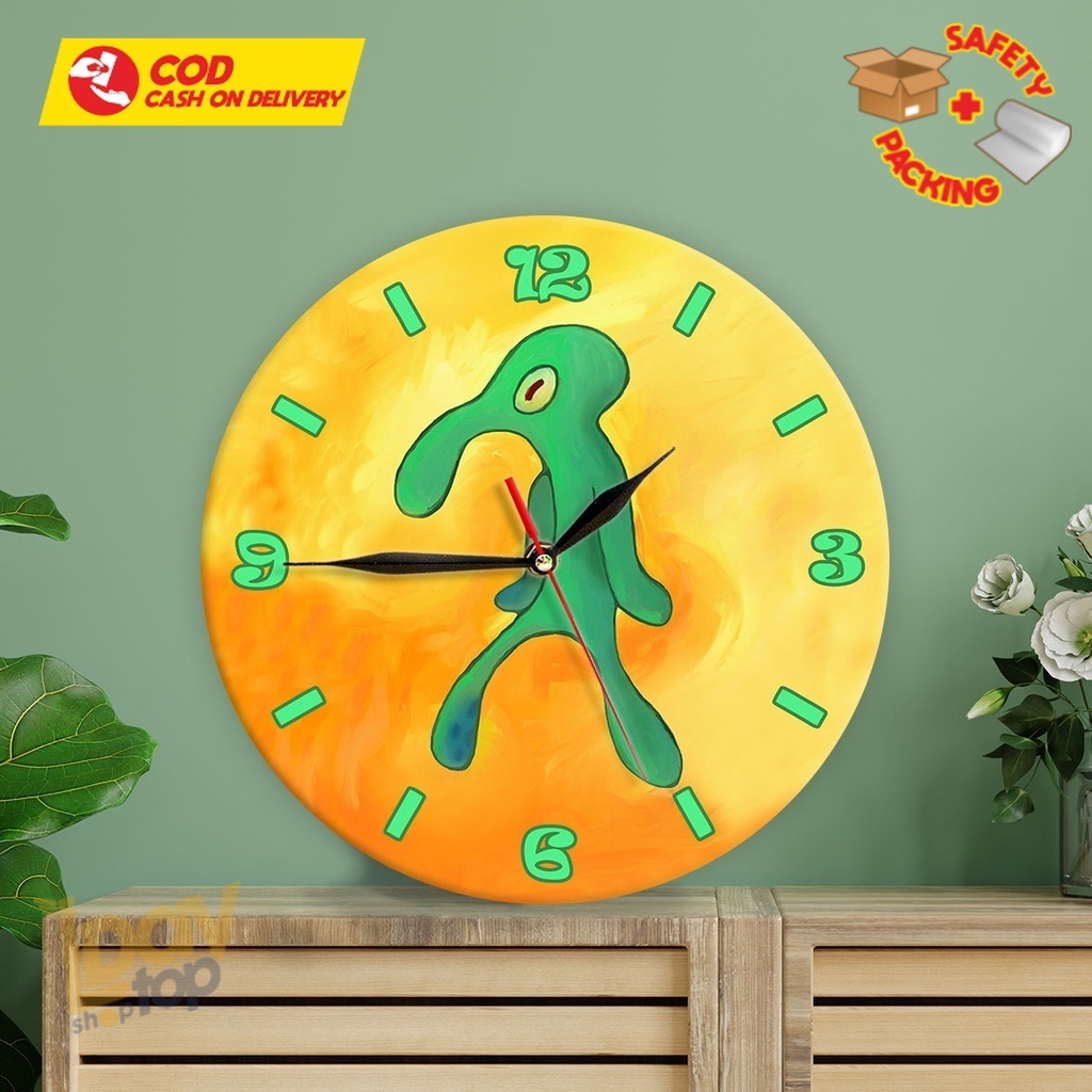 Jual Jam Dinding Karakter Kayu MDF 30cm Kartun Animasi Spongebob ...