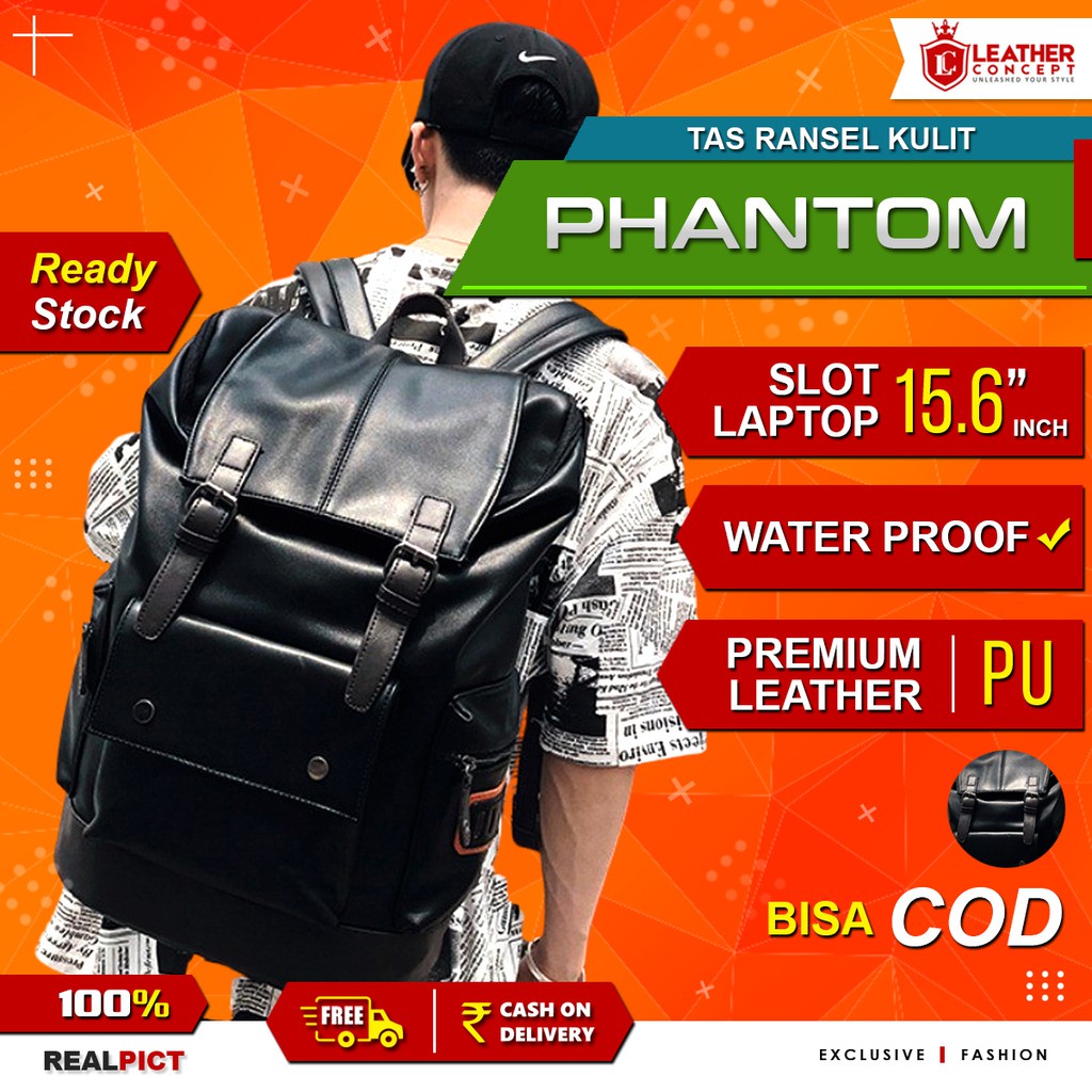 Jual LEATHER CONCEPT Tas Ransel Kulit Pria (PHANTOM) | Shopee Indonesia