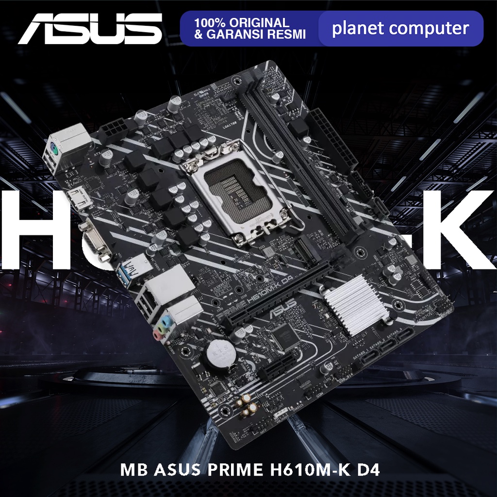 Jual Motherboard ASUS PRIME H610M-K D4 (LGA 1700, DDR4, USB3.2, SATA) | Shopee Indonesia