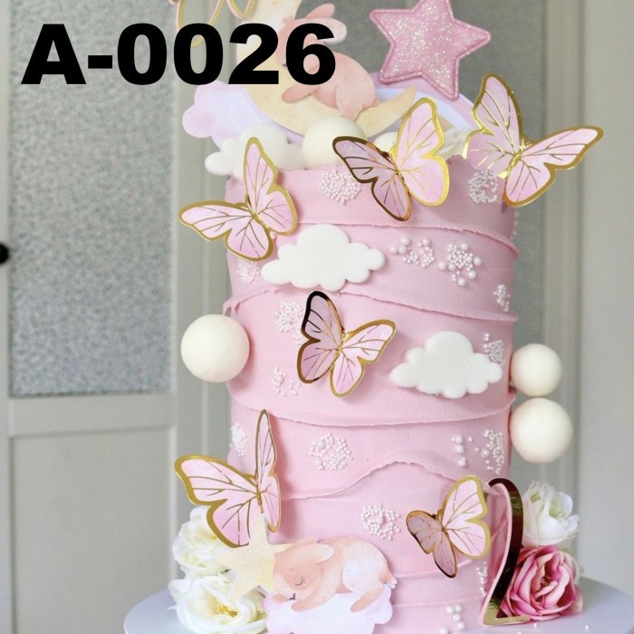 Jual Topper Kupu Kupu PINK, Hiasan kue Kupu2 PINK, Topper Butterfly ...