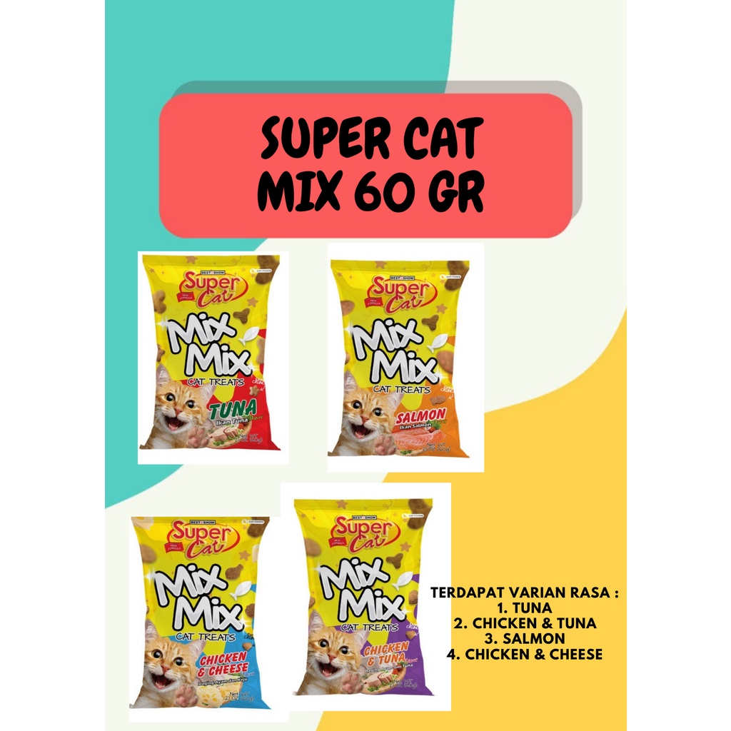 Jual SUPERCAT MIX Mix 60gr / Cat Treats / Snack Kucing Super Cat ...