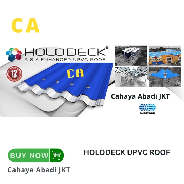 Jual HOLODECK UPVC ROOF ATAP PUTIH 4METER | Shopee Indonesia