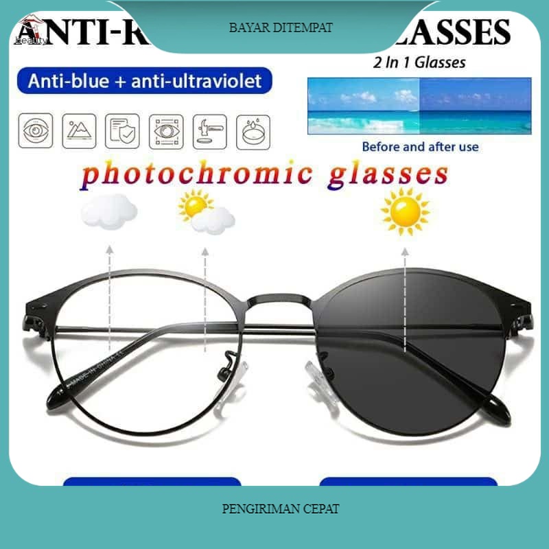 Jual Kacamata Photocromic Pria Wanita/Kacamata Photocromic Polarized Uv 400 (Free Box&Lap ...