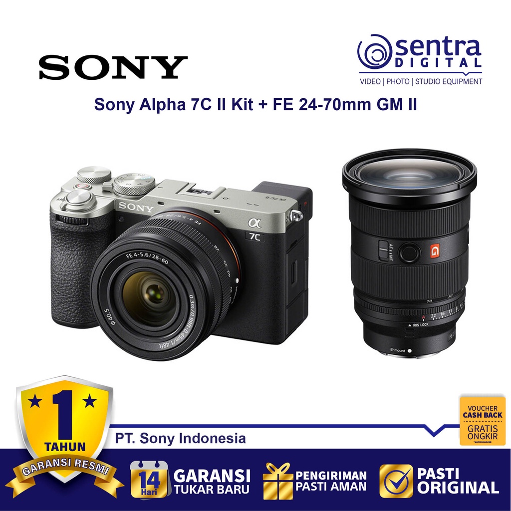 Jual Sony Alpha A7C II Kit Silver Bundling Pwp with FE 24-70mm GM II Lens | Shopee Indonesia