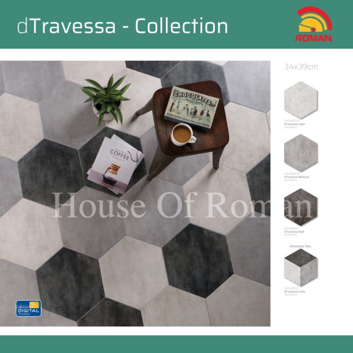 Jual ROMAN KERAMIK Hexagonal dTravessa 34x39 GH348067(House of Roman ...