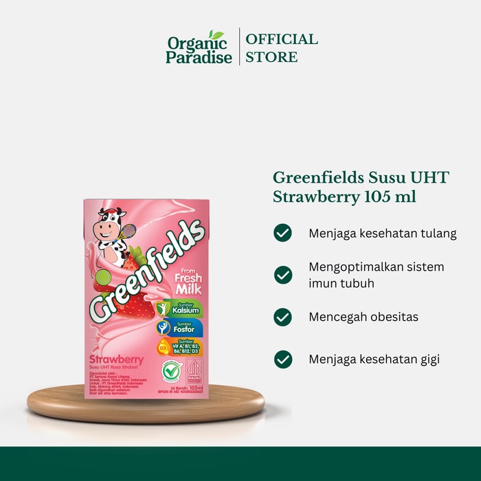 Jual Susu Greenfields UHT Strawberry 105 ml | Shopee Indonesia