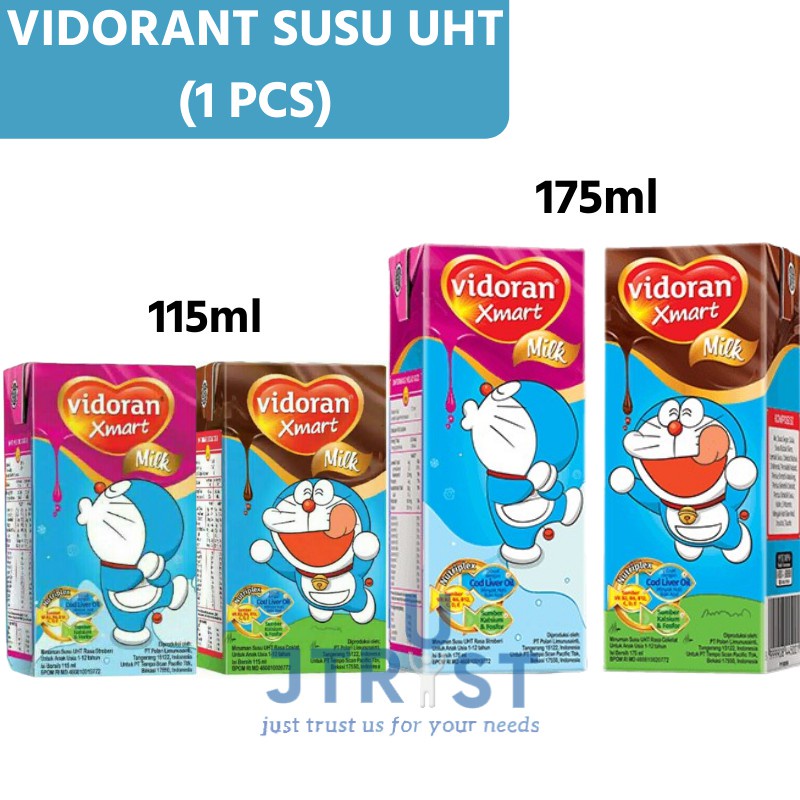 Jual Vidoran UHT Eceran 1 kotak 175 ml Susu Coklat Strawberry 110ml ...
