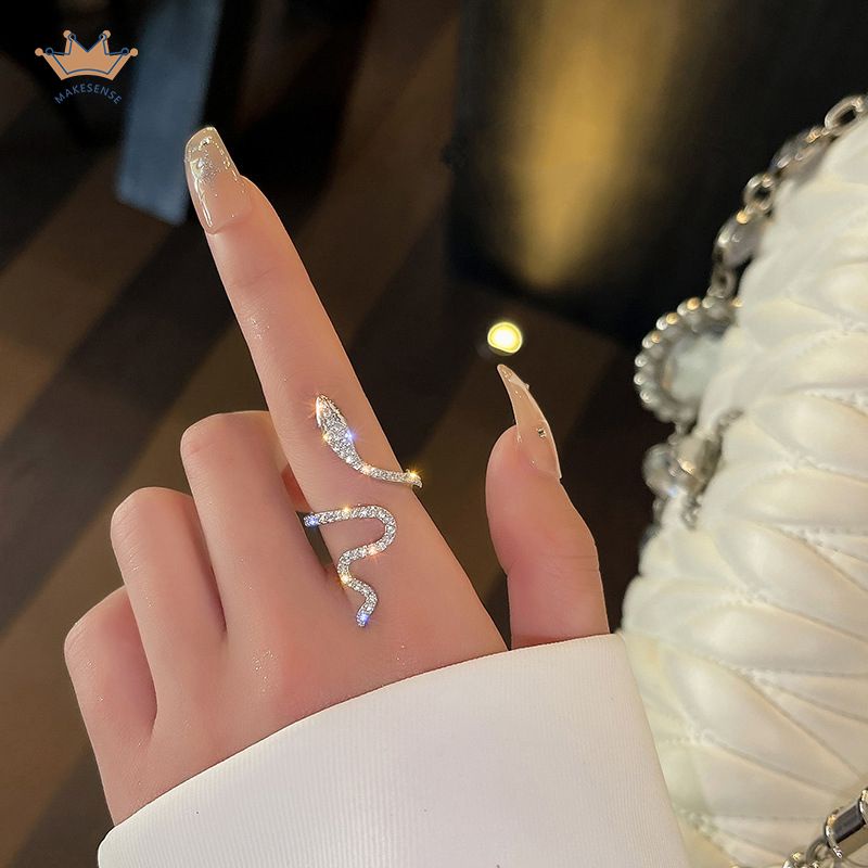 Jual COD ️Cincin Snake Jari Desain Ular Kristal Zirkon Perak Korea Gaya ...