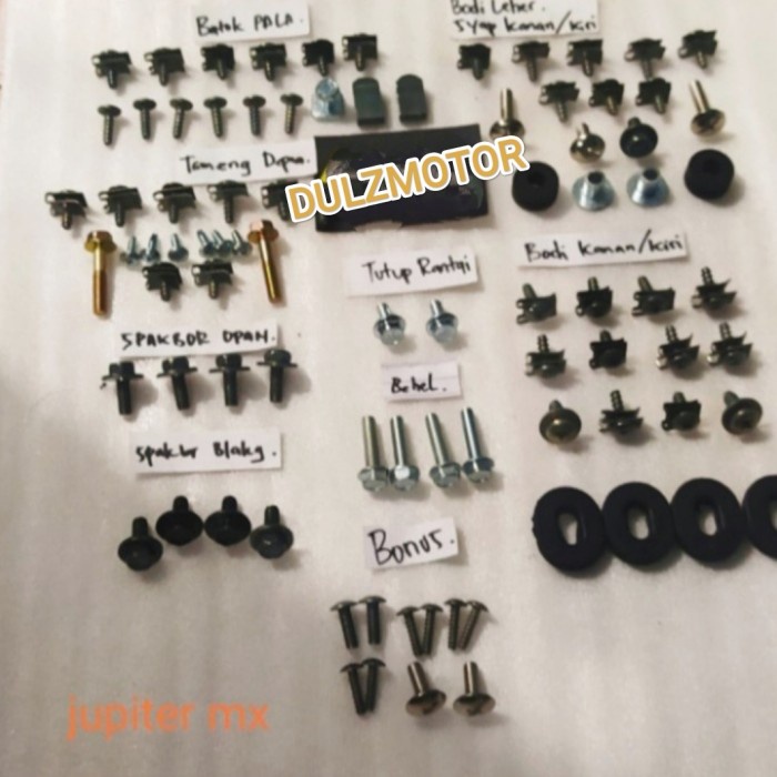 Jual Baut Baud Fullset Bodi Jupiter MX King baut motor lengkap | Shopee ...
