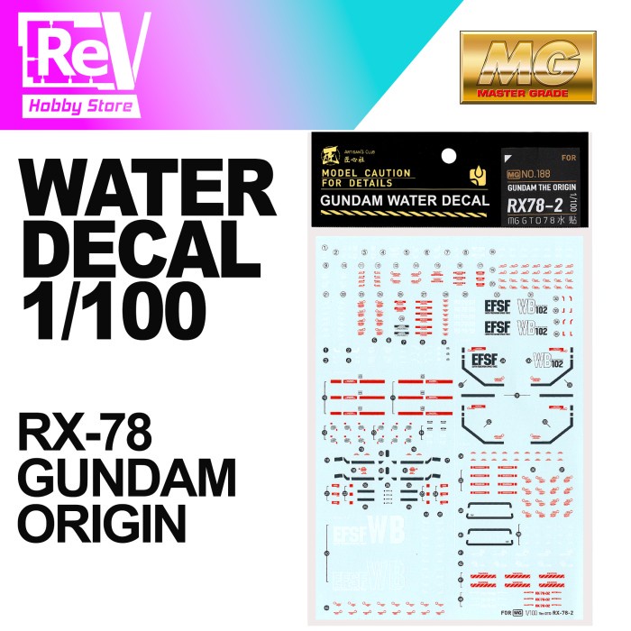 Jual GUNDAM WATER DECAL MG RX-78 GUNDAM THE ORIGIN MASTER GRADE ...
