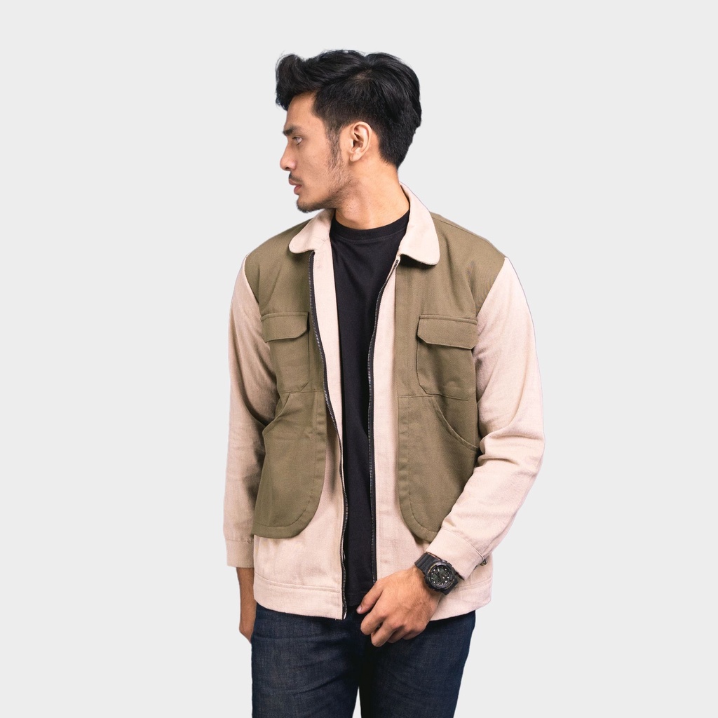 Jual NEU MEN | Werner Jacket Pria Cowok Canvas Premium Kanvas Cream ...