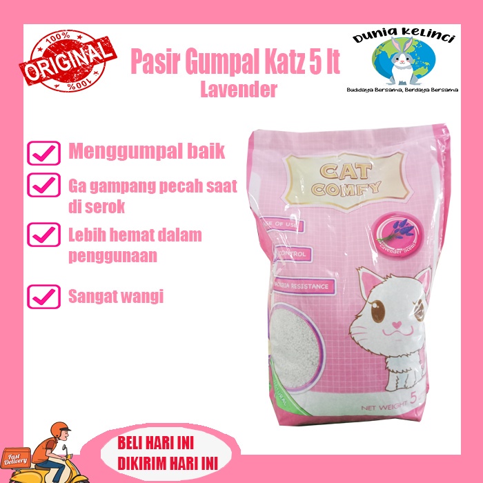 Jual Pasir Kucing Gumpal Wangi Katz Comfort Lavender Cat Litter 5 liter ...