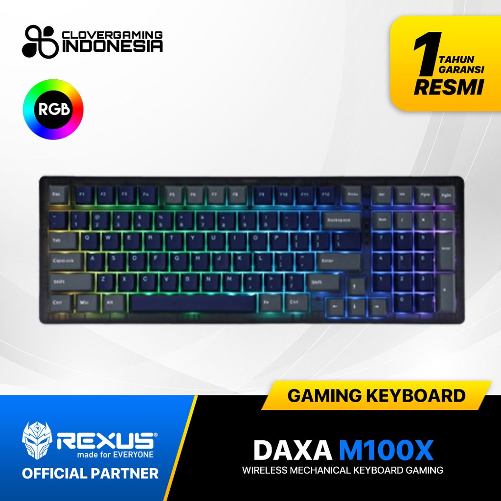 Jual Rexus Daxa M100X Ultimate Wireless RGB - Mechanical Keyboard ...