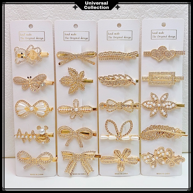 Jual 5PCS / SET JEPIT RAMBUT KOREA MUTIARA PREMIUM / AKSESORIS JEPITAN RAMBUT CRYSTAL | Shopee ...