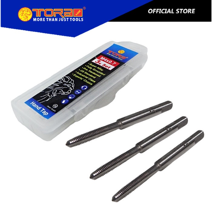 Jual TORA Mata Tap Ulir Baut Set 3 Pcs M4 x 0,7 - Hand Tap Drat Baut ...