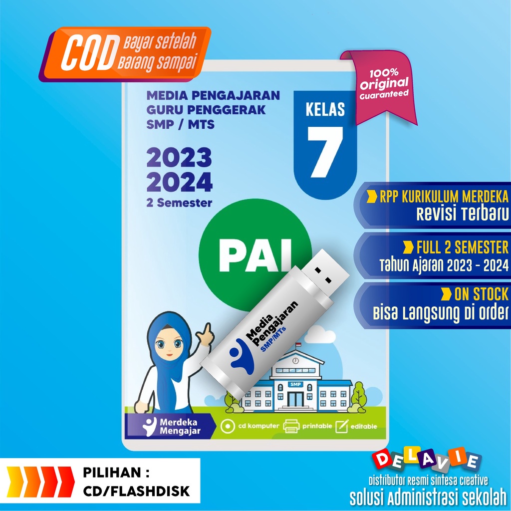Jual CD/FLASHDISK RPP PERANGKAT PEMBELAJARAN SMP MAPEL PAI KELAS 7 MODUL AJAR KURIKULUM MERDEKA ...
