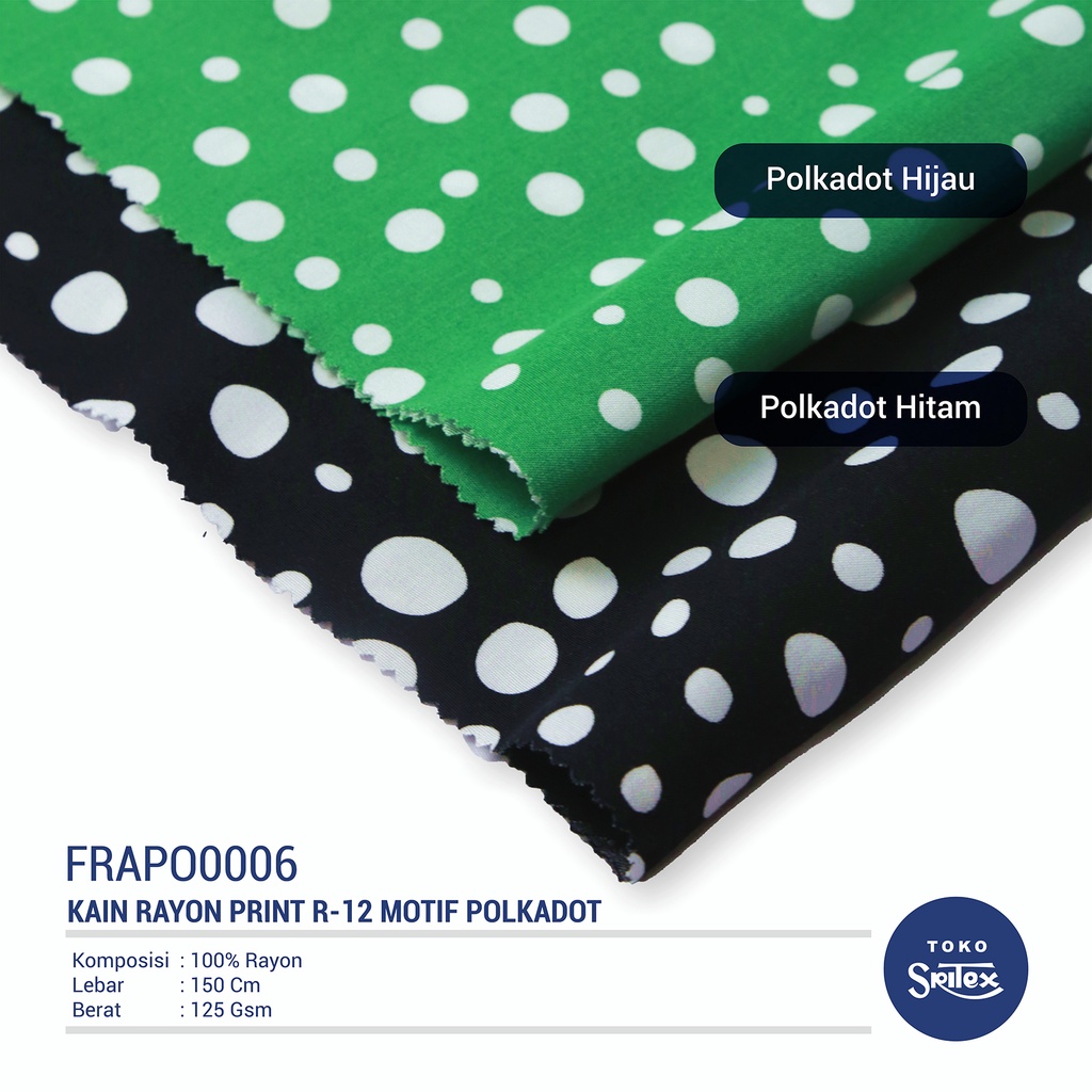 Jual Toko Sritex Kain Rayon Print Polkadot Medium Premium Ekspor, R12 ...