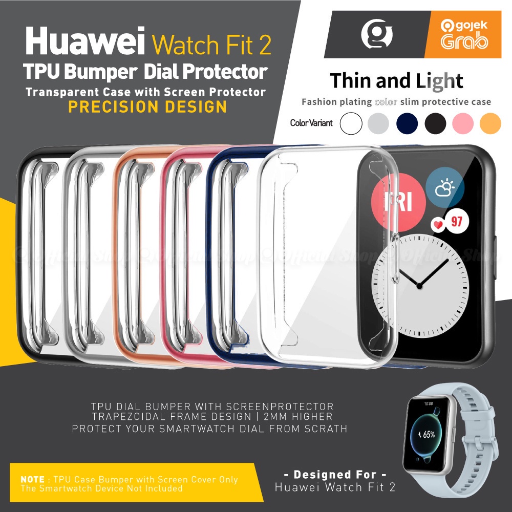 Jual Rubber Case Soft TPU for Huawei Watch Fit 2 Bumper Cover Screen ...