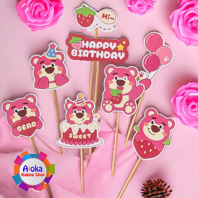 Jual Topper Kertas Tema Sanrio Lotso Bear / Beruang / Dekorasi Kue ...