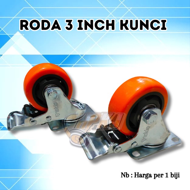 Jual RODA TROLLEY 3 INCH 1 RODA KARET 3 INCH KUNCI | Shopee Indonesia