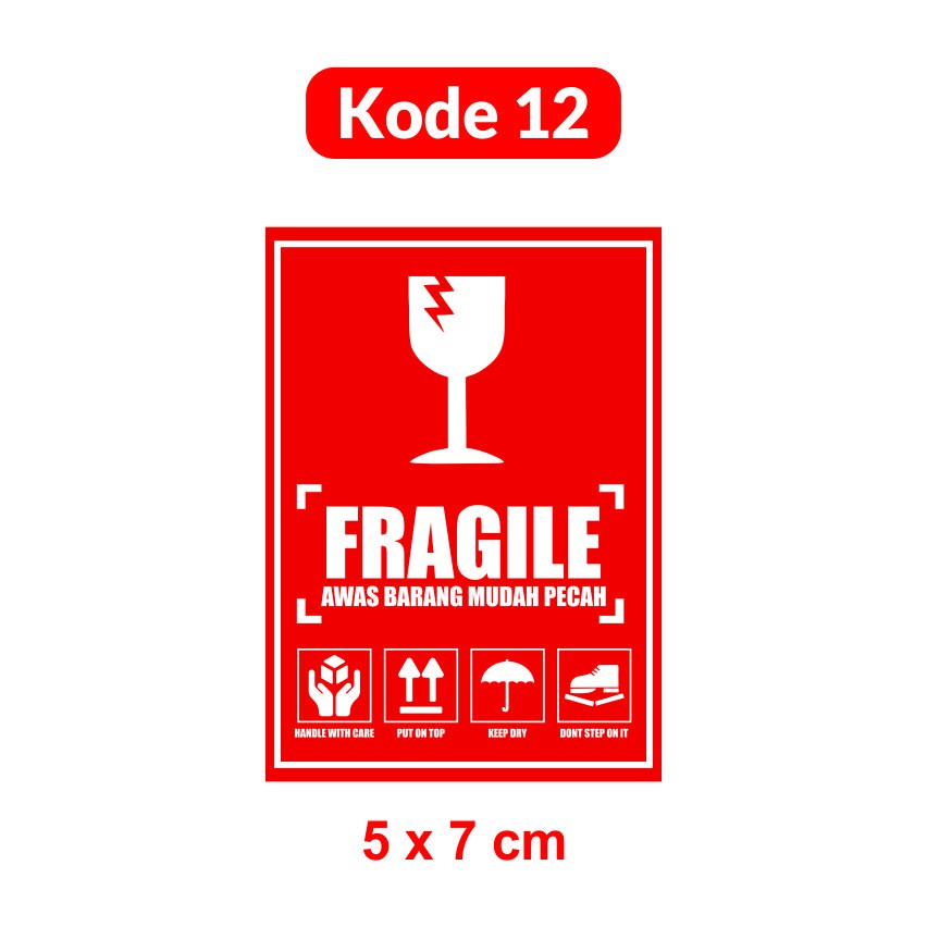Jual (PER 1 PCS) Stiker Fragile / Stiker Pengiriman Fragile / Stiker ...