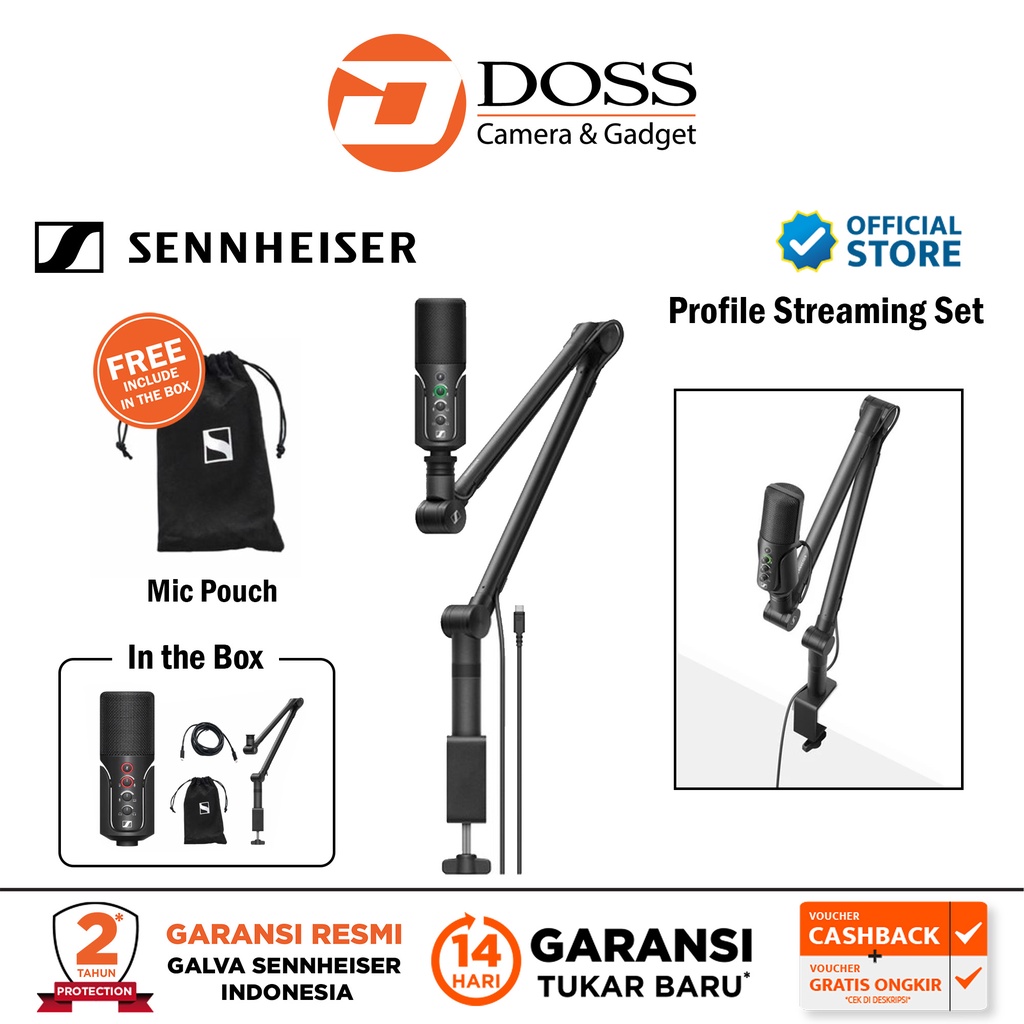 Jual Sennheiser Profile Streaming Set USB Condenser Microphone + Boom ...