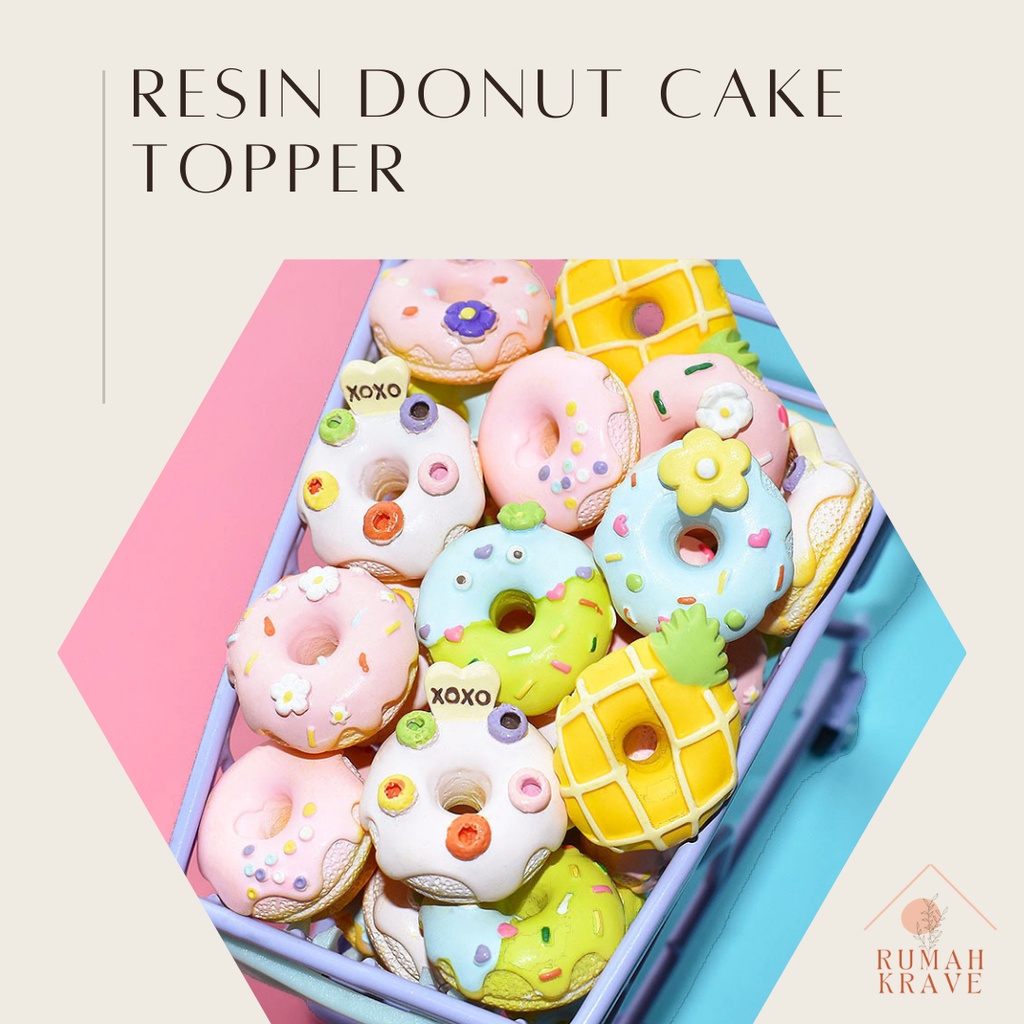 Jual RUMAH KRAVE - Resin Donut Random Cake Topper Hiasan Kue Dekorasi ...